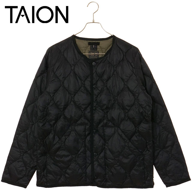 タイオン TAION ミリタリー クルーネックダウンジャケット [TAION-104ALSBML-1 FW25] U MILITARY CREW NECK DOWN JKT メンズ・レディース アウター インナーダウン ソフトシェル BLACK 正規取扱店