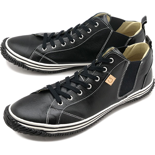 スピングル SPINGLE スニーカー サイドゴア [SP442-05] SP-442 メンズ・レディース 日本製 カンガルーレザー Black ブラック 正規取扱店