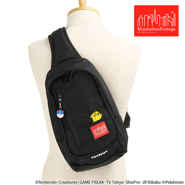 マンハッタンポーテージ Manhattan Portage ボディバッグ ライトイタリークロスボディバッグ ポケモン [MP1927PKMN25 SS26] LITTLE ITALY CROSSBODY BAG メンズ・レディース ポケットモンスター スリングバッグ ブラック 正規取扱店