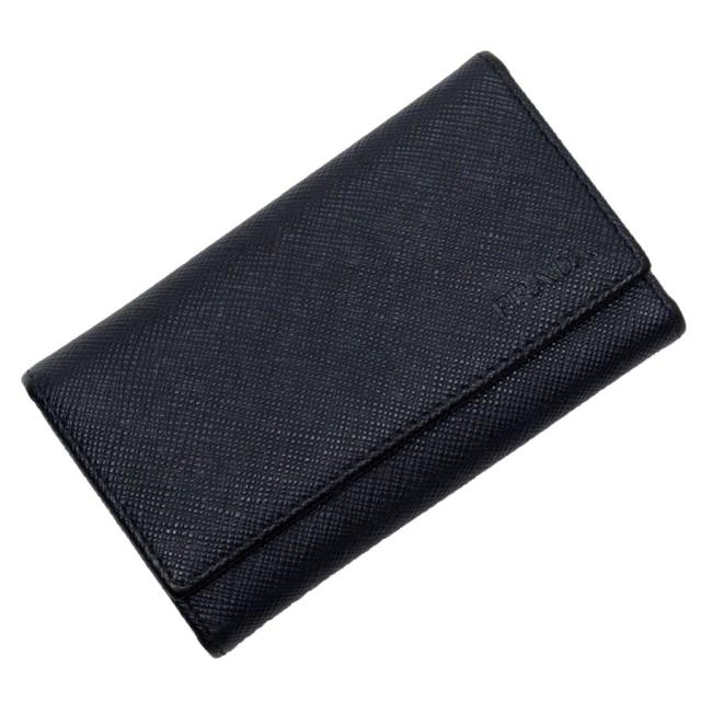 PRADA プラダ キーケース ネイビー 14066 メンズ【中古】 t18984a
