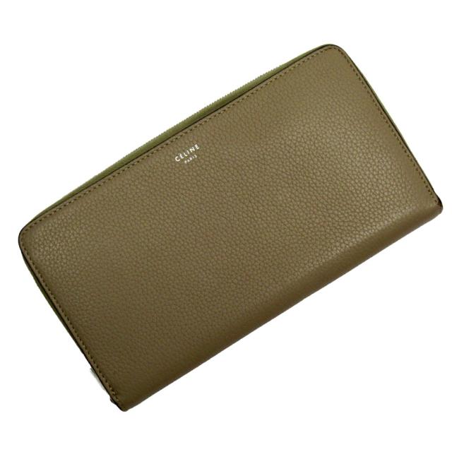 CELINE セリーヌ ラウンドファスナー長財布 ベージュ 14059 レディース【中古】 t19357a