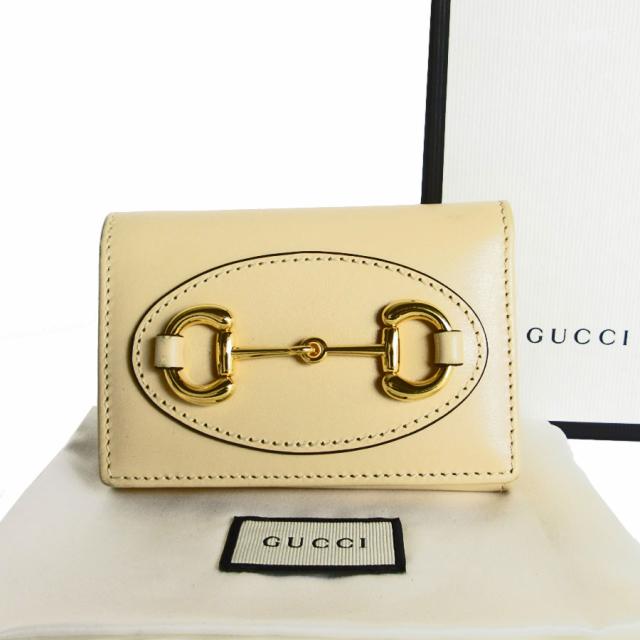 GUCCI グッチ ホースビット 644462 三つ折り財布 コンパクトウオレット ベージュ 14059 レディース【中古】 s0153j