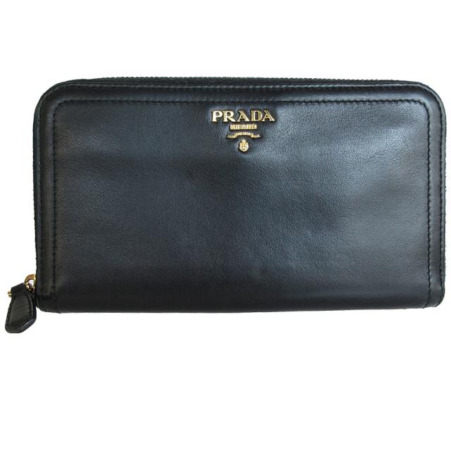 PRADA プラダ ラウンドファスナー長財布 ブラック 14054 ユニセックス【中古】 s0218g