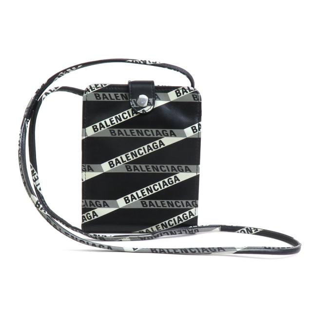 BALENCIAGA バレンシアガ 二つ折り財布 ネックウォレット ブラック 14054 ユニセックス【中古】 h30424g