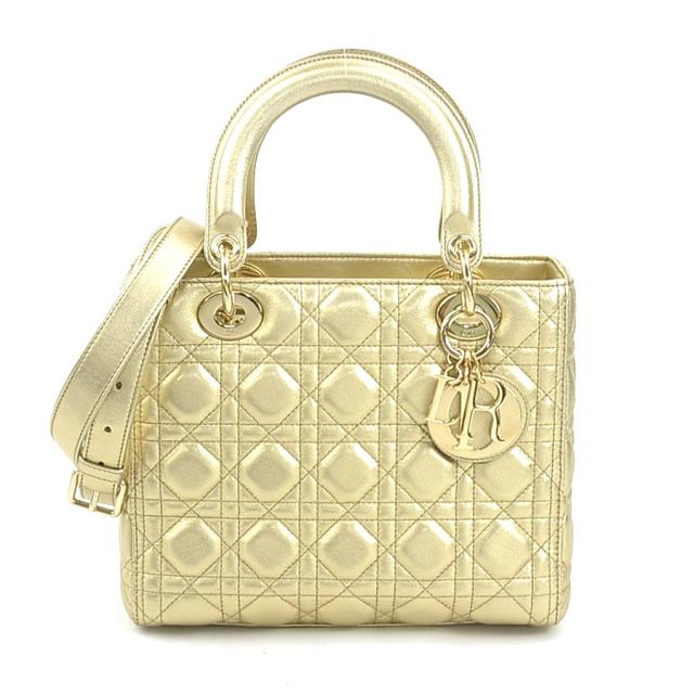 Christian Dior クリスチャンディオール レディディオール ハンドバッグ ショルダーバッグ ゴールド 14068 レディース【中古】 99956g
