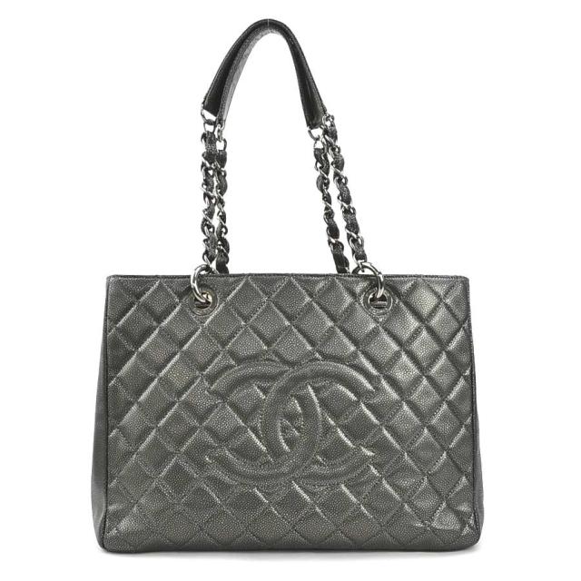 CHANEL シャネル GST ショルダーバッグ メタリックグレー 14055 レディース【中古】 e59698a