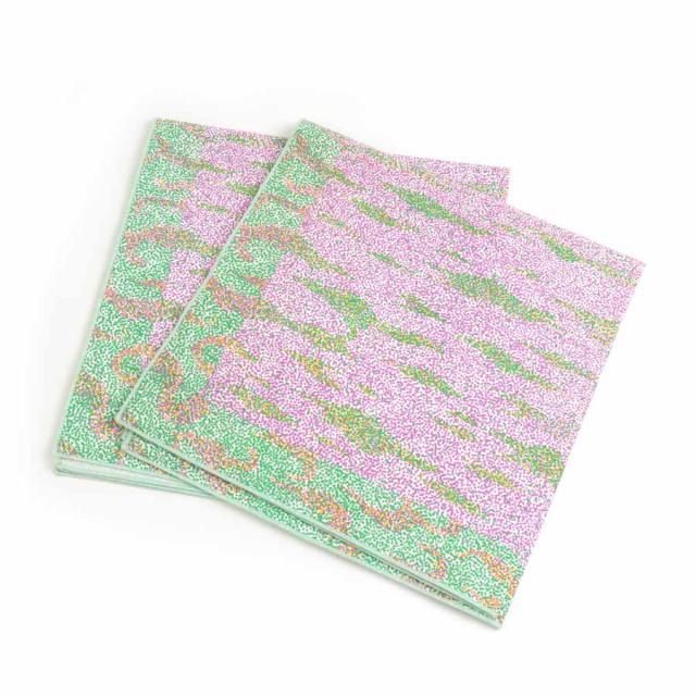 HERMES エルメス  テーブルナフキン グリーン/ピンク 14065 ユニセックス【中古】 e59702a