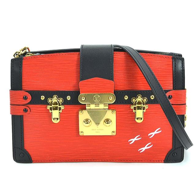 LOUIS VUITTON ルイ ヴィトン トランククラッチ エピ M51697 クラッチバッグ 斜め掛けショルダーバッグ レッド/ブラック 14060 レディース【中古】 e59776a