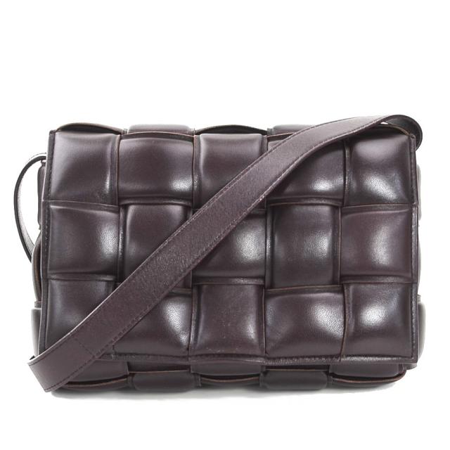BOTTEGAVENETA ボッテガヴェネタ パデット カセット ショルダーバッグ ダークブラウン 14057 レディース【中古】 h30772a