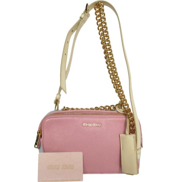 MIUMIU ミュウミュウ ショルダーバッグ ピンク/ブルー/イエロー 14061 レディース【中古】 s0497a