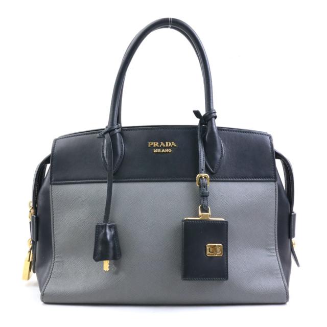 PRADA プラダ ハンドバッグ ブラック×グレー 14054 レディース【中古】 r10310a