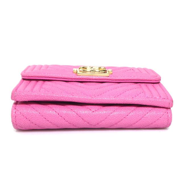 CHANEL シャネル ボーイシャネル 三つ折り財布 ピンク 14061 レディース【中古】 55847g CHANEL シャネル ボーイシャネル 三つ折り財布 ピンク 14061