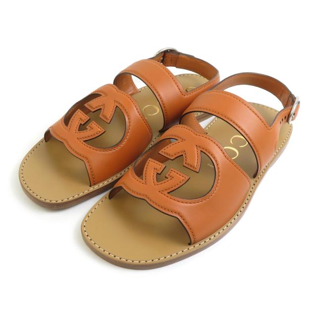 GUCCI グッチ インターロッキング サンダル ブラウン 14057 メンズ【中古】 h30824a