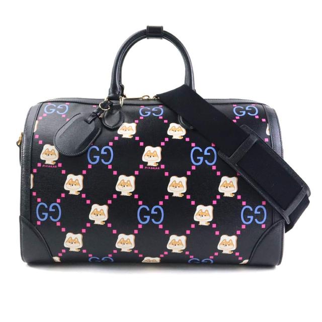 GUCCI グッチ 739955 ボストンバッグ ブラック×マルチカラー 14054 ユニセックス【中古】 90018g