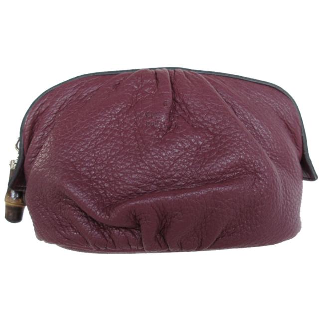 GUCCI グッチ バンブー 246174 ポーチ ダークパープル 14064 レディース【中古】 s0523a