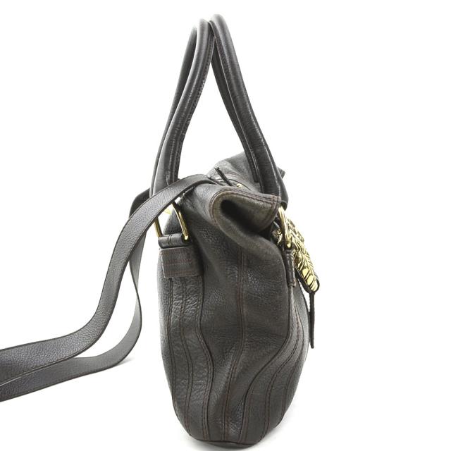 BVLGARI ブルガリ ハンドバッグ ショルダーバッグ ブラウン 14057 レディース【中古】 h30831a BVLGARI ブルガリ ハンドバッグ ショルダーバッグ ブラウン 14057