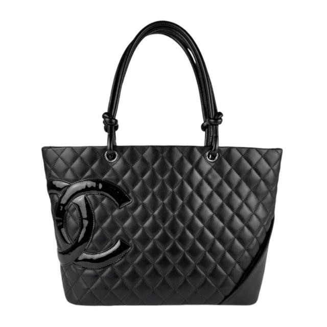 CHANEL シャネル カンボンライン ショルダーバッグ トートバッグ ブラック 14054 レディース【中古】 n0956
