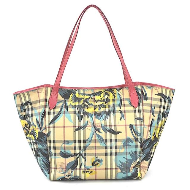 BURBERRY バーバリー ハンドバッグ トートバッグ ピンク×ベージュ系 14061 レディース【中古】 r10372a