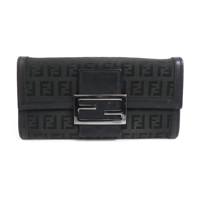 FENDI フェンディ ズッキーノ 2135-8M0021 長財布 ブラック 14054 レディース【中古】 e60061f