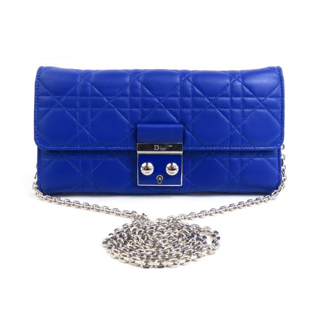 Christian Dior クリスチャンディオール カナージュ ウォレットチェーン ブルー 14067 レディース【中古】 e60064g