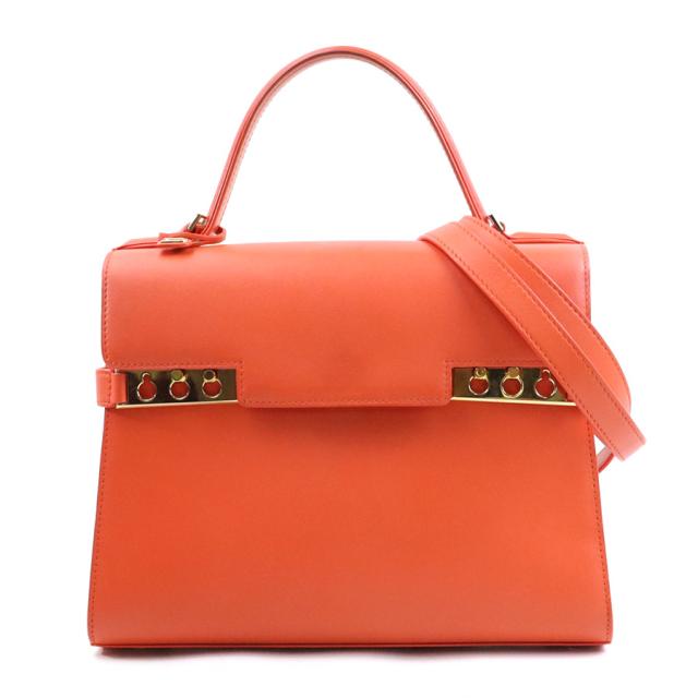 DELVAUX デルヴォー タンペートMM ハンドバッグ ショルダーバッグ オレンジ 14062 レディース【中古】 r10408a