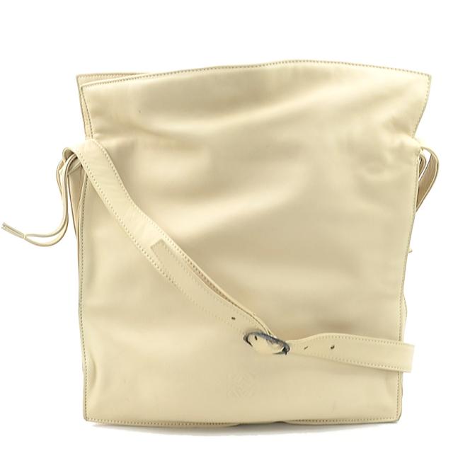 LOEWE ロエベ アナグラム ショルダーバッグ ライトベージュ 14059 レディース【中古】 e60112a