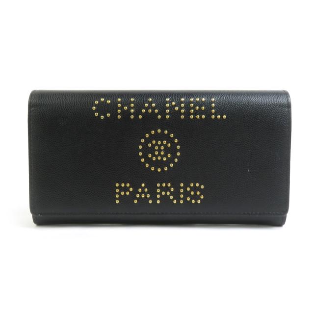 CHANEL シャネル ドーヴィル A80053 長財布 ブラック 14054 レディース【中古】 90056a
