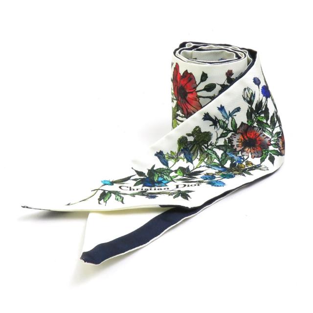 Christian Dior クリスチャンディオール スカーフ ツイリー リボンスカーフ マルチカラー 14072 レディース【中古】 h30993g