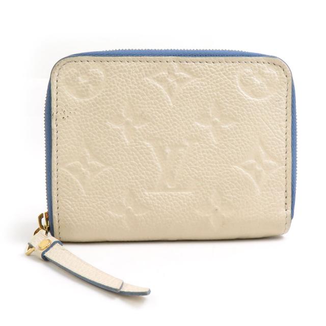 LOUIS VUITTON ルイ ヴィトン ジッピーパース モノグラムアンプラント ケース アイボリー/ブルー 14056 レディース【中古】 e60176a