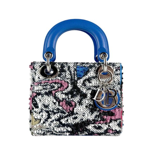 Christian Dior クリスチャンディオール レディディオール ハンドバッグ ショルダーバッグ ブルー×ブラック系 14067 レディース【中古】 z4554