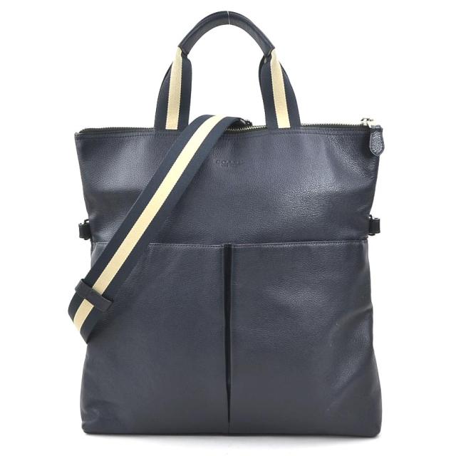 COACH コーチ ハンドバッグ ショルダーバッグ ネイビー 14066 メンズ【中古】 h31031k