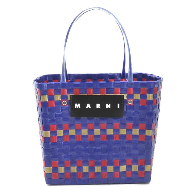 MARNI マルニ フラワーカフェ ハンドバッグ ブルー系 14067 レディース【中古】 h31085a