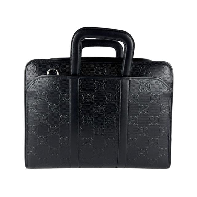 GUCCI グッチ GGエンボス 725165 ブリーフケース ビジネスバッグ ショルダーバッグ ブラック 14054 メンズ【中古】 z4735