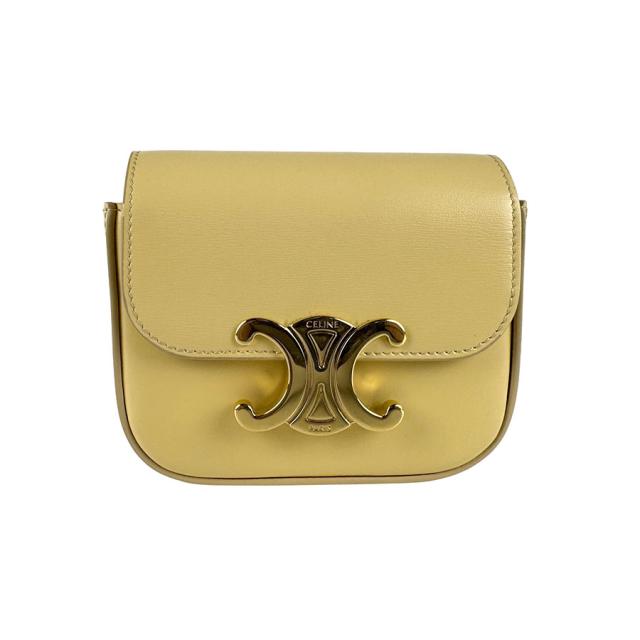 CELINE セリーヌ トリオンフ ミニ クロード ショルダーバッグ クリーム 14063 レディース【中古】 z4723