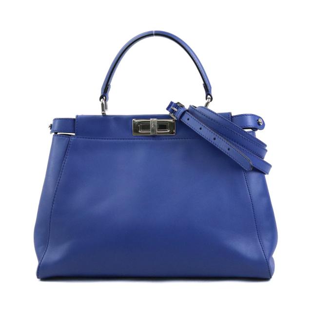 FENDI フェンディ ピーカブー レギュラー バグズ モンスターアイ 8BN226-Q9N ハンドバッグ ショルダーバッグ ブルー 14067 レディース【中古】 90082a