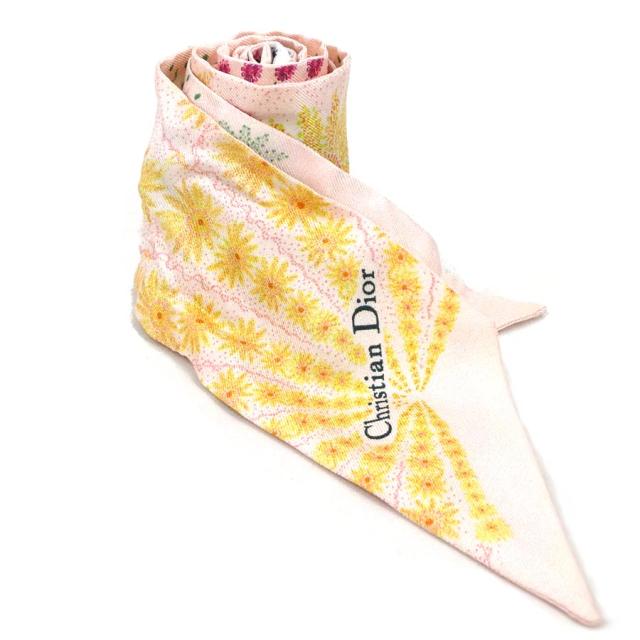Christian Dior クリスチャンディオール スカーフ リボンスカーフ ピンク系 14061 レディース【中古】 r10522a