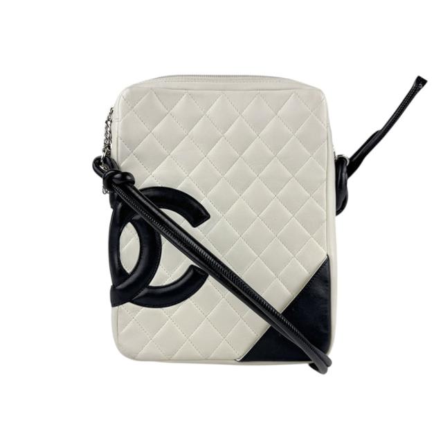 CHANEL シャネル ショルダーバッグ ホワイト×ブラック 14056 レディース【中古】 z4924