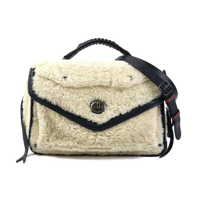 COACH コーチ ショルダーバッグ アイボリー×ブラック 14059 ユニセックス【中古】 h31117a