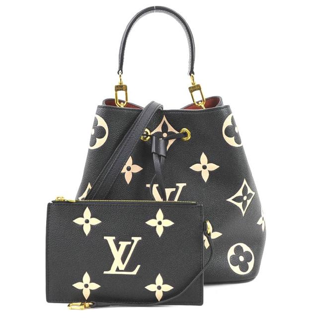 LOUIS VUITTON ルイ ヴィトン ネオノエMM バイカラー モノグラム アンプラント M45497 ハンドバッグ ショルダーバッグ ブラック×ベージュ 14054 レディース【中古】 90096k