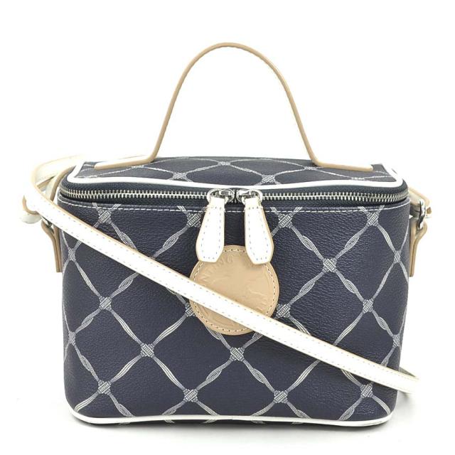 HUNTING WORLD ハンティングワールド ショルダーバッグ ネイビー×ホワイト 14066 レディース【中古】 56071g