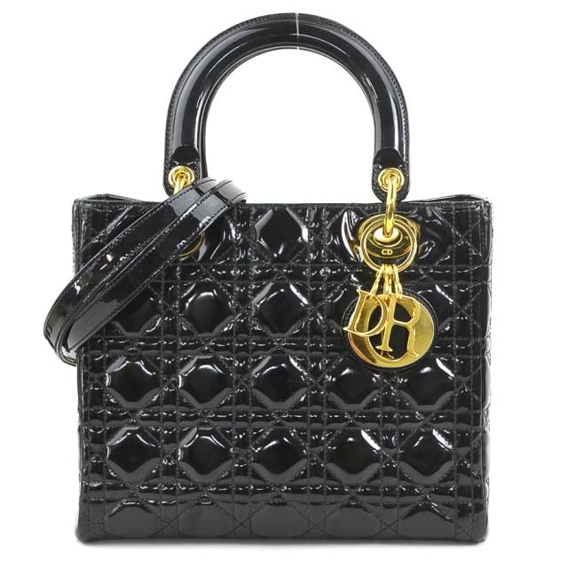 Christian Dior クリスチャンディオール レディディオール ハンドバッグ ショルダーバッグ ブラック 14054 レディース【中古】 e60317k