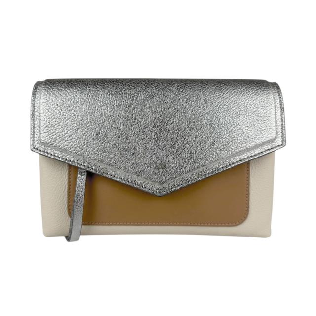 GIVENCHY ジバンシィ デュエット 斜め掛けショルダーバッグ シルバー/オフホワイト/ベージュ 14069 レディース【中古】 z5094