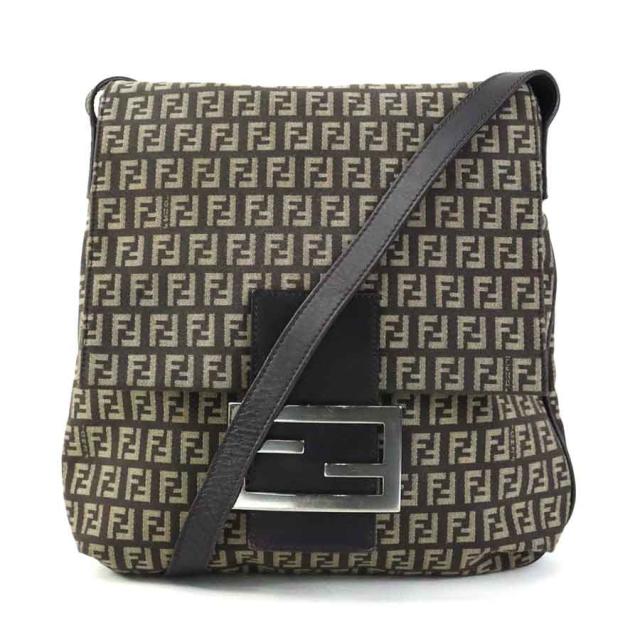FENDI フェンディ ズッキーノ 2288-8BT127 斜め掛けショルダーバッグ ブラウン 14057 メンズ【中古】 e60332g