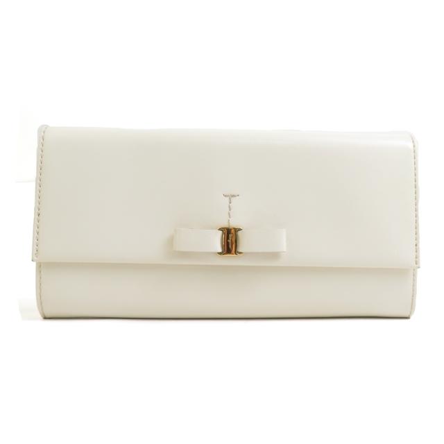 Salvatore Ferragamo サルヴァトーレフェラガモ 長財布 アイボリー 14056 レディース【中古】 56103a