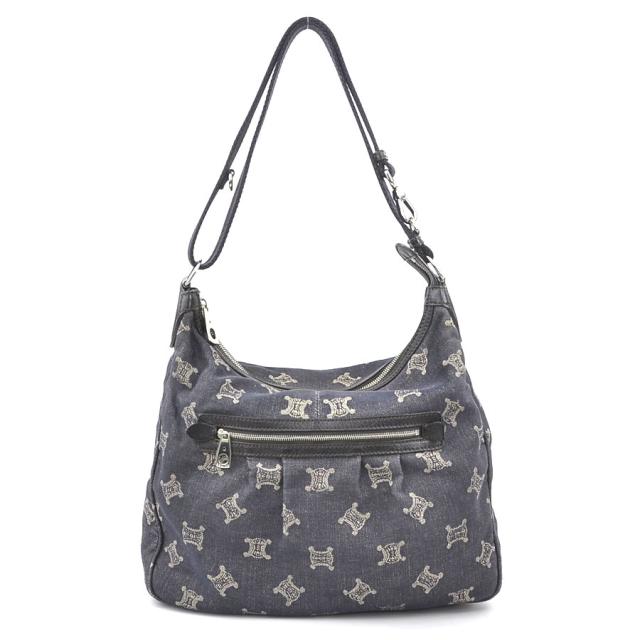 CELINE セリーヌ ショルダーバッグ インディゴブルー 14066 レディース【中古】 e60351g