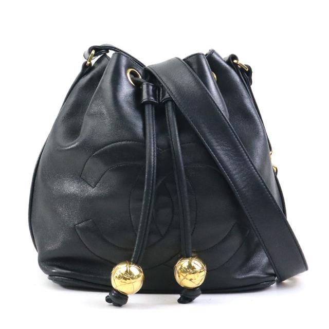 CHANEL シャネル ショルダーバッグ ブラック/ゴールド 14054 レディース【中古】 e60356g