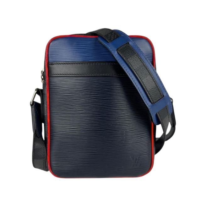 LOUIS VUITTON ルイ ヴィトン ダヌーブPM NM エピ ダミエ グラフィット M51460 ショルダーバッグ ブラック×ネイビー×ブルー×レッド 14054 メンズ【中古】 z5254