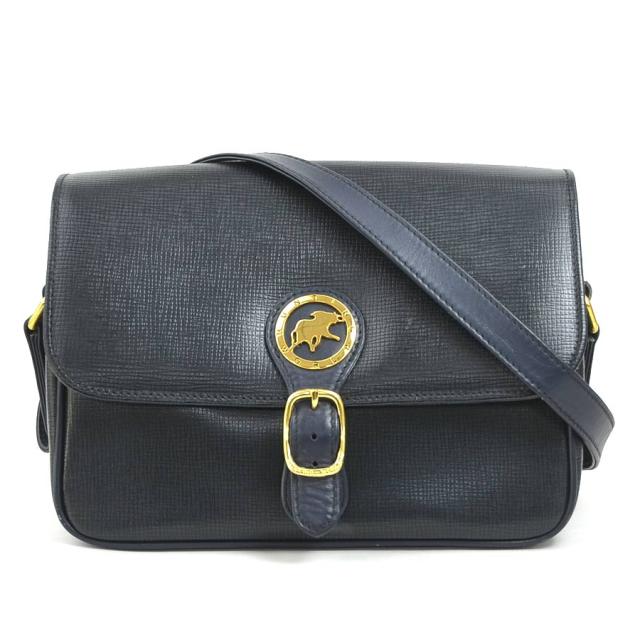 HUNTING WORLD ハンティングワールド ショルダーバッグ ネイビー 14066 レディース【中古】 r10553g