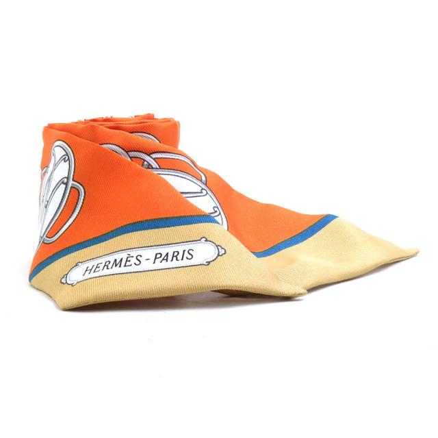 HERMES エルメス ツイリー スカーフ オレンジ/マルチカラー 14062 レディース【中古】 e60406a