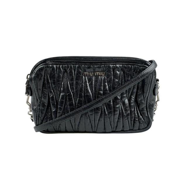 MIUMIU ミュウミュウ マテラッセ 斜め掛けショルダーバッグ ブラック 14054 レディース【中古】 z5304